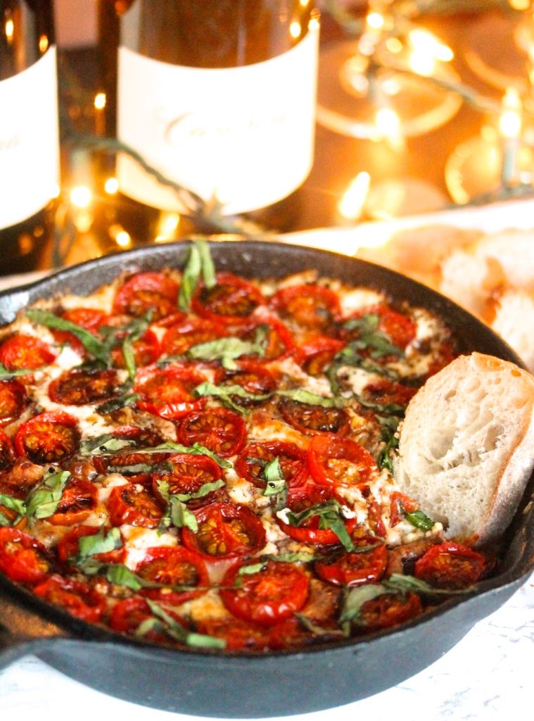 Hot Caprese Dip with Balsamic Glaze - MyThirtySpot
