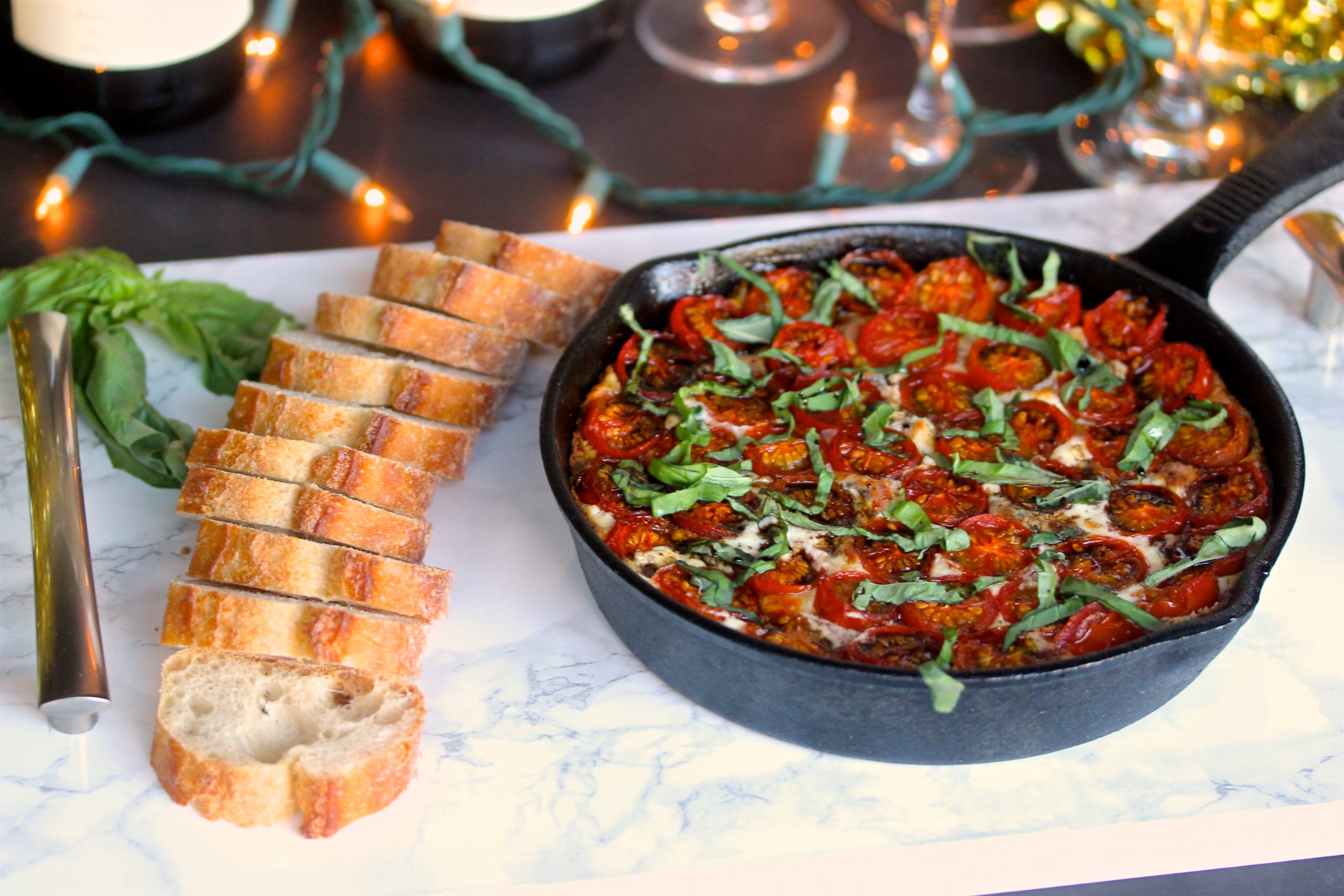Hot Caprese Dip with Balsamic Glaze - MyThirtySpot